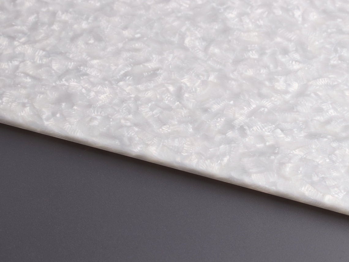 Pearl White Sheet, 19.6 x 8", 2.5mm Thick, Cellulose Acetate Blanks, F