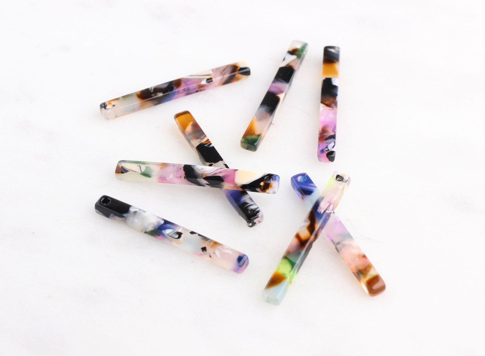 4 Long Bar Charms, 35mm x 4mm Bar, Skinny Bar Vertical, Long Stick Pen