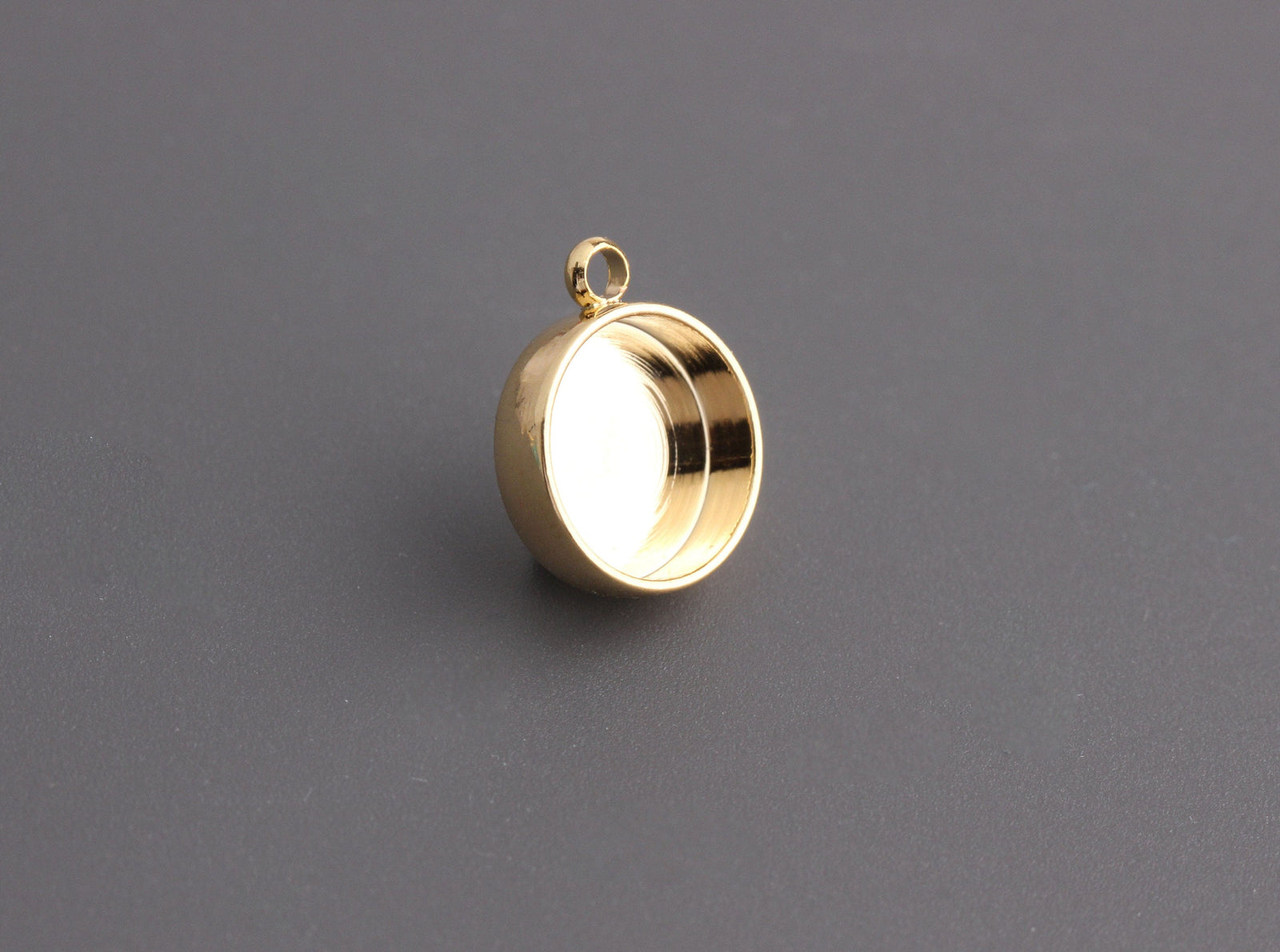 4 Shiny Gold Bezel Cups, 10mm Bezel Setting, Gold Bezel Tray, Bezel Pe