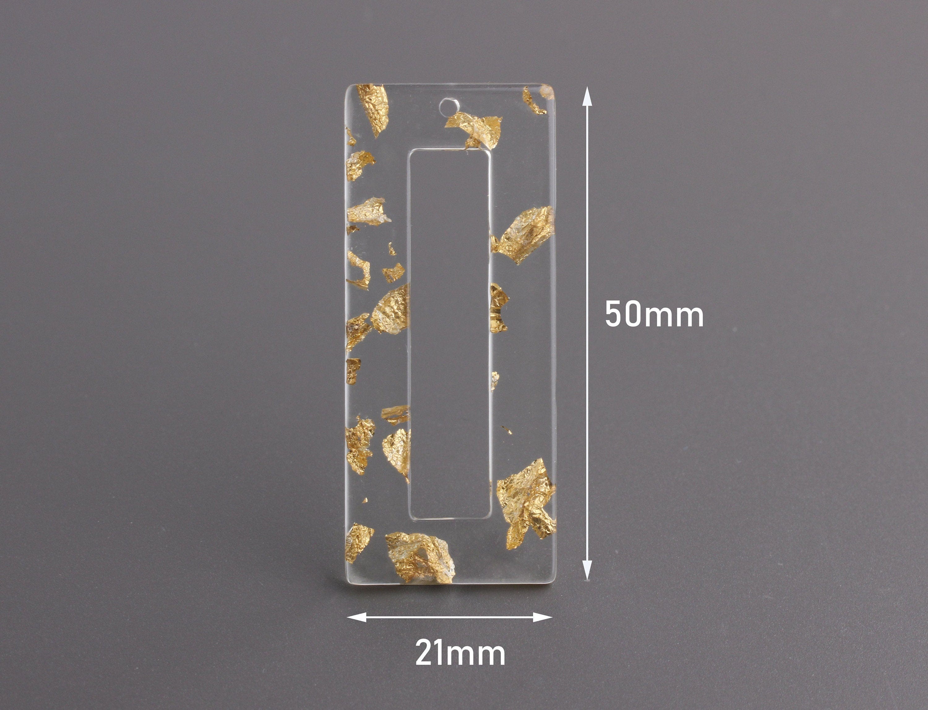 2 Transparent Acrylic Rectangle Ring, Clear Acrylic Pendant, Transpare