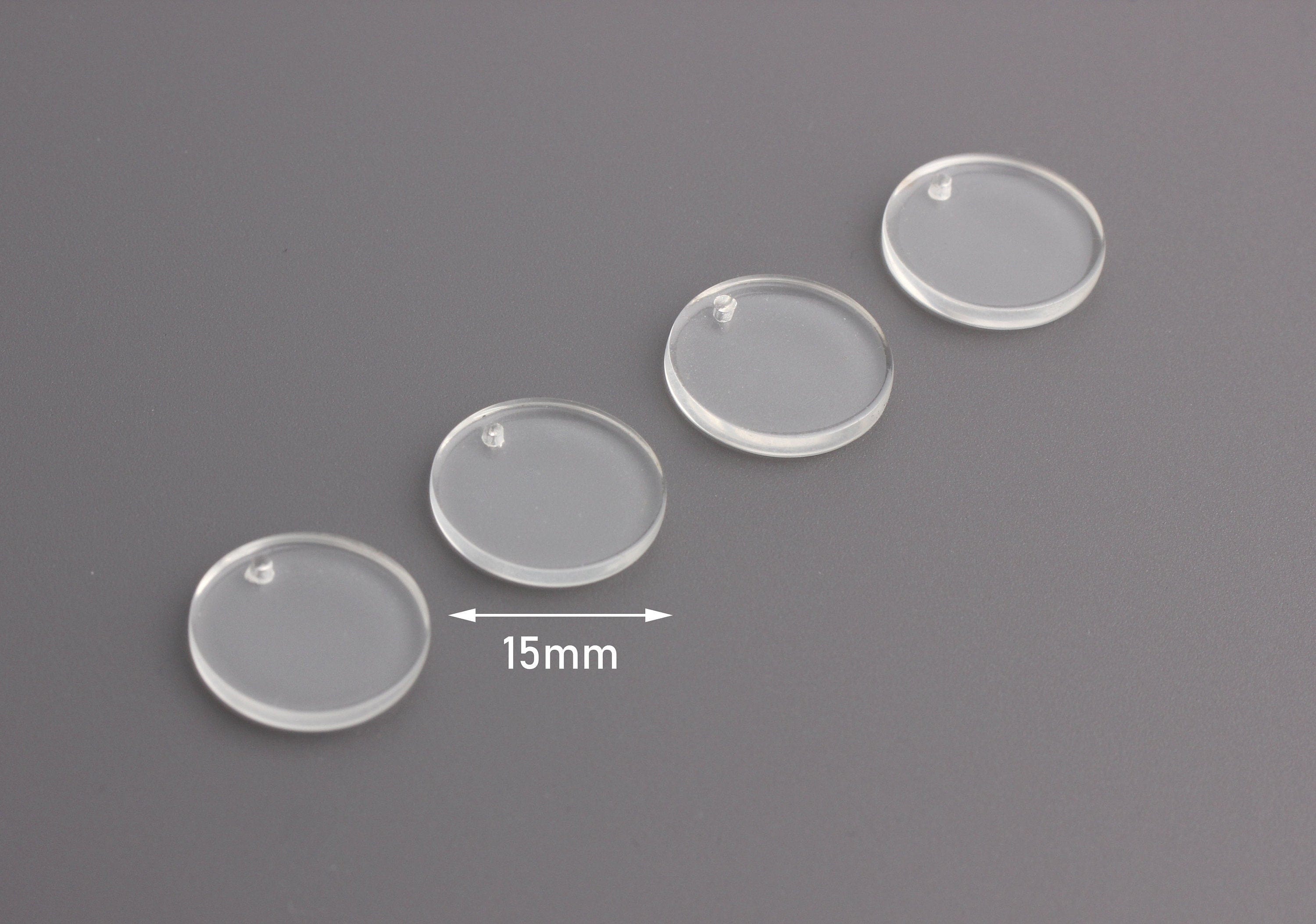 4 Clear Acrylic Circles, 15mm Disc, Transparent Acrylic Disc Clear, Lu